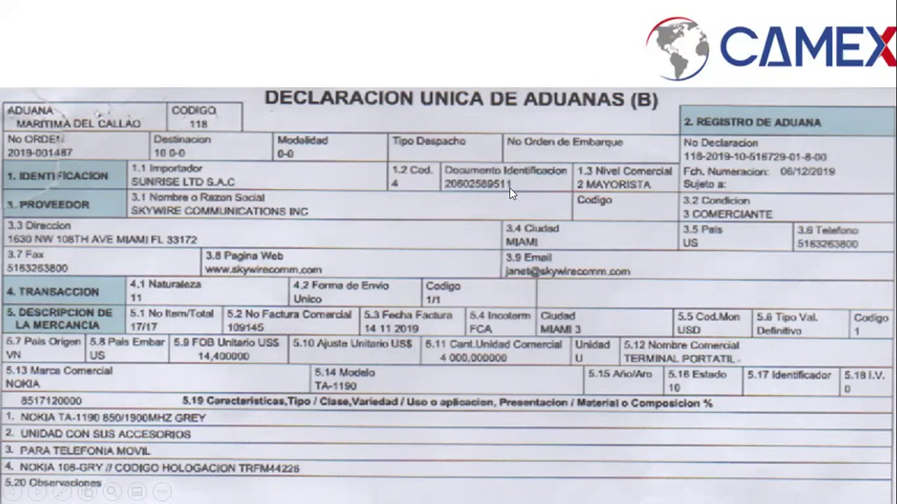 Documentación de Comercio Exterior - Sesión 10 - DAM Formatos B y C ...