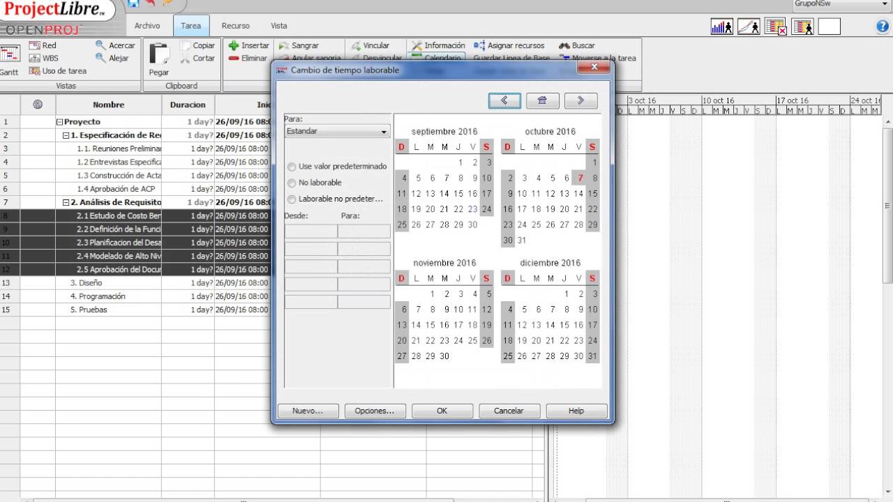 Tutorial Project Libre - YouTube