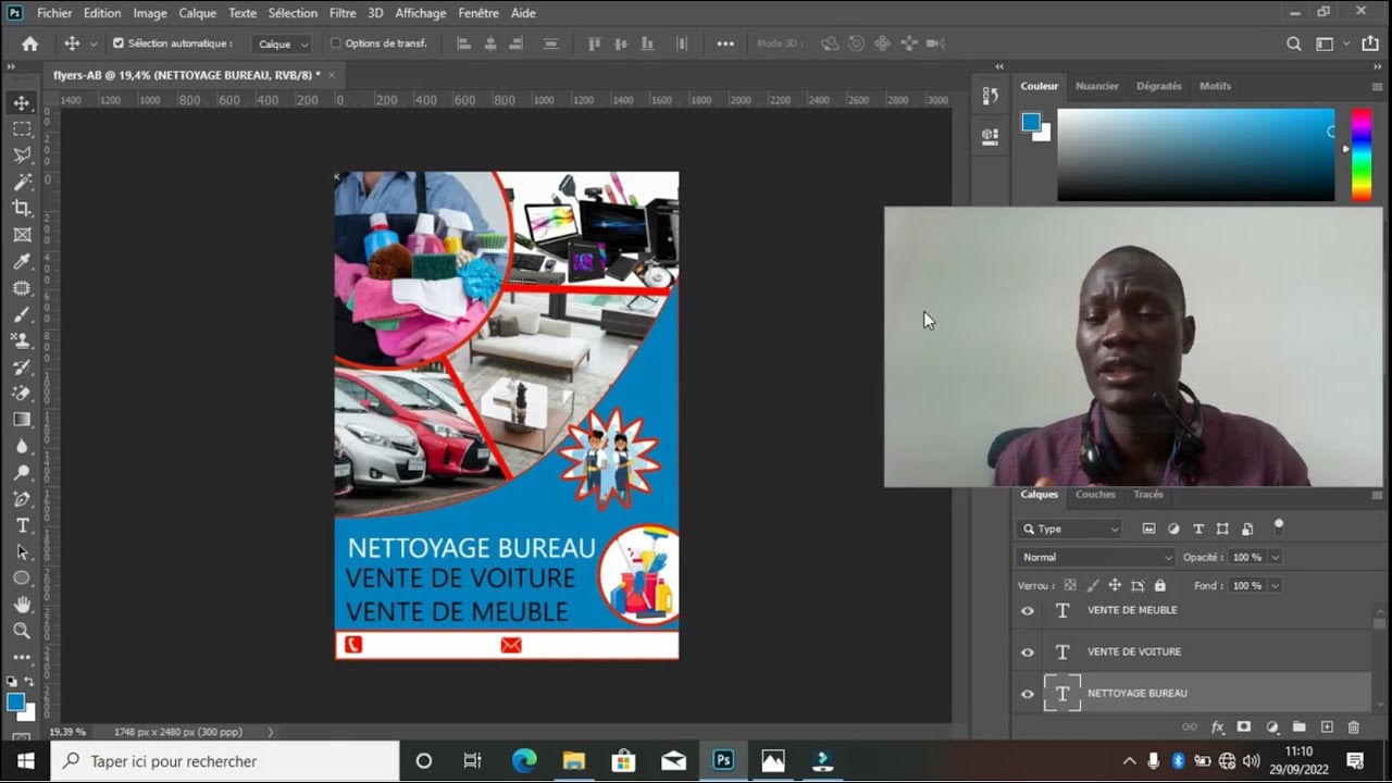 COMMENT FAIRE UNE AFFICHE DE MULTI SERVICES AVEC PHOTOSHOP - YouTube