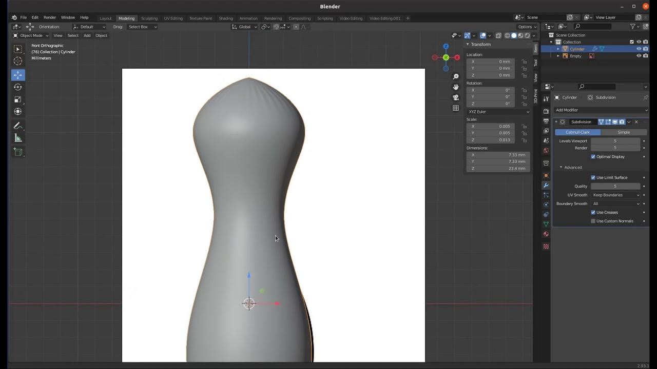 Intro to modeling Blender Subsurface Modifier - YouTube