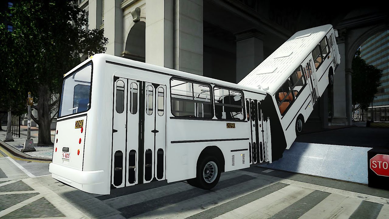 GTA IV Bendy Bus MB Ikarus 280 Crash Testing - YouTube