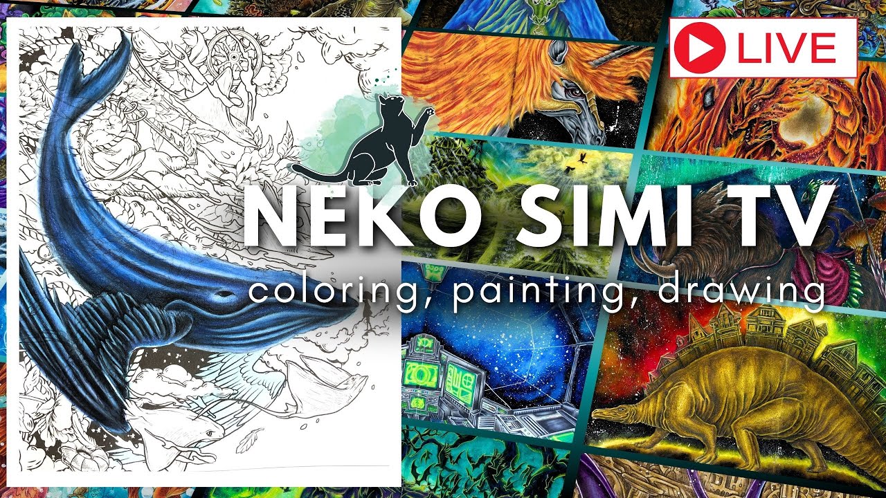 LIVE | Neko Simi TV - Coloring in Mythographic coloring book - YouTube