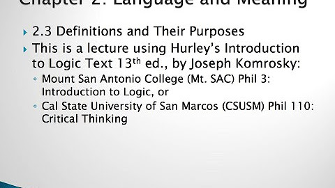 Hurley's Introduction to Logic 13th ed. - YouTube