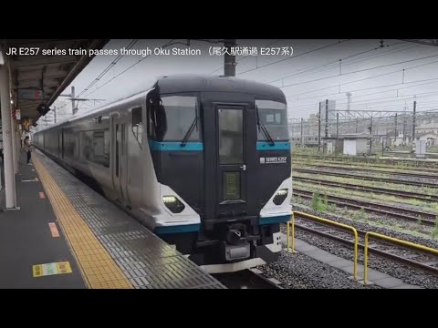 JR E257 series train passes through Oku Station （尾久駅通過 E257系） - YouTube
