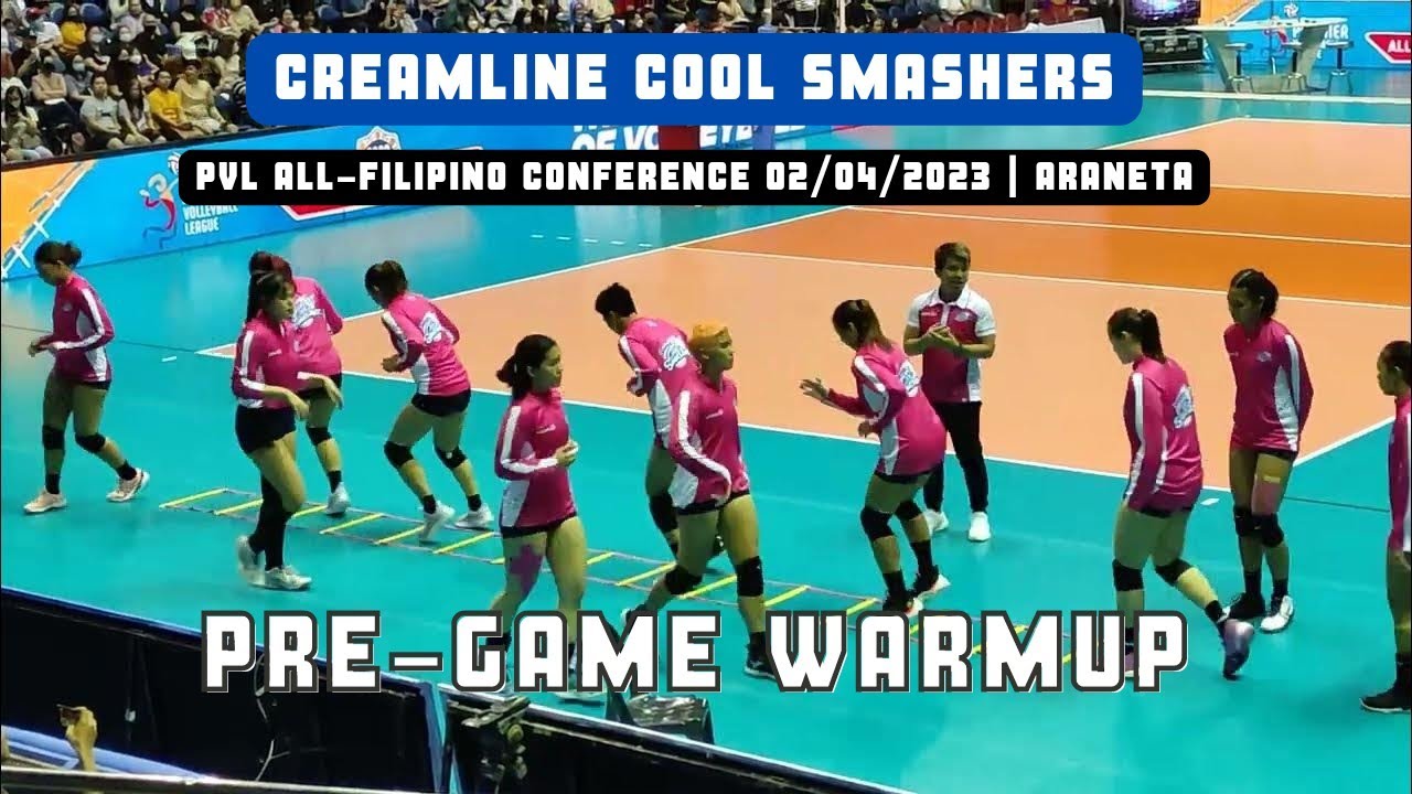 Creamline Cool Smashers Pre-Game Stretching (02/04/2023) - YouTube