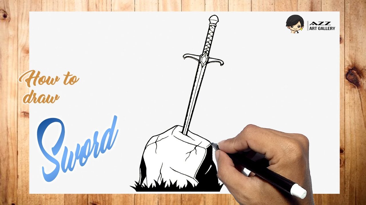 How to draw a Sword - YouTube