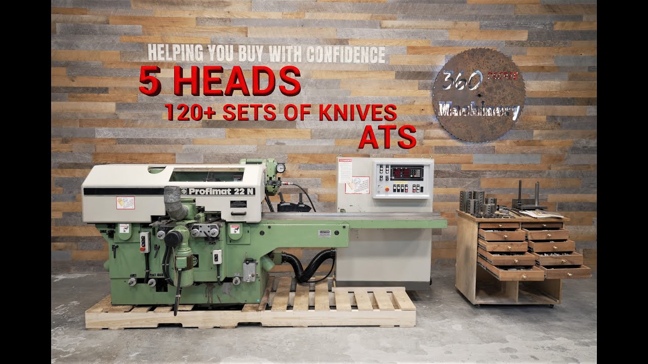 Weinig PROFIMAT 22N 5 Head Moulder W/ATS & Tooling - YouTube