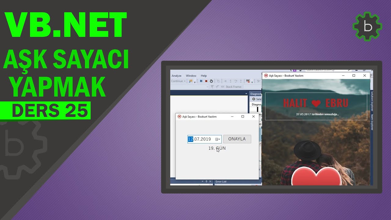 Visual Basic .Net - Aşk Sayacı Yapımı (VB.NET Projeleri) - YouTube