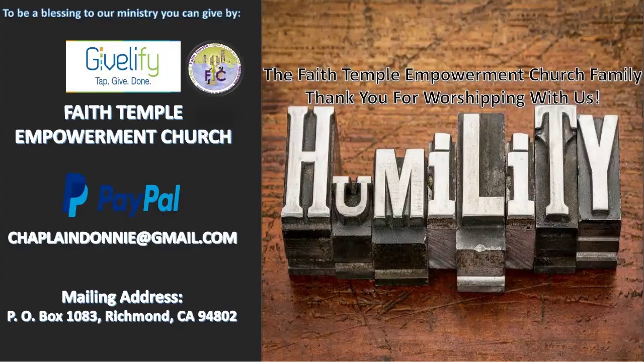 Message: “Being In A Place Of Humility - YouTube