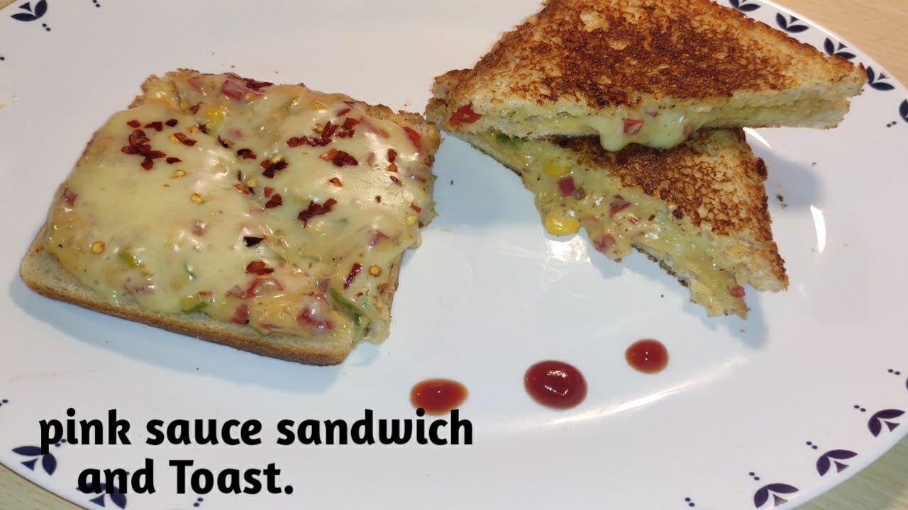 pink sauce sandwich in two ways- toast and grilled sandwich. Cook with ...