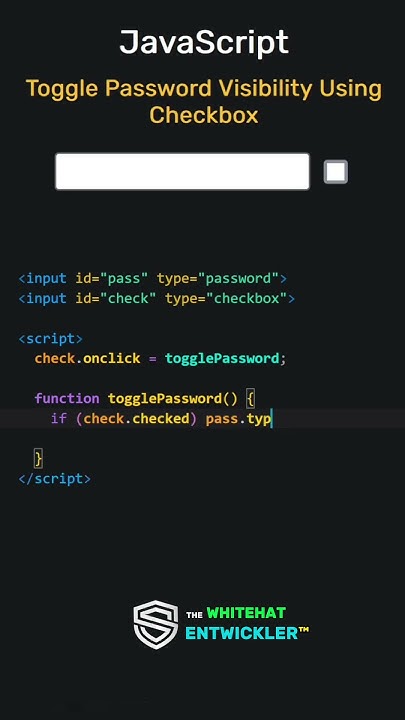 Toggle password visibility using checkbox | password viewer#shots #ytshort #js #viral #trending ...