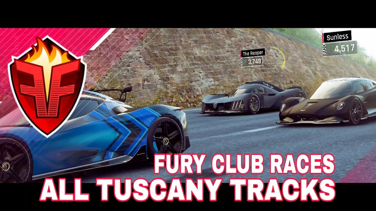 Asphalt 9 | FURY CLUB RACES - ALL NEW TUSCANY TRACKS - TUSCANY MAPS ...