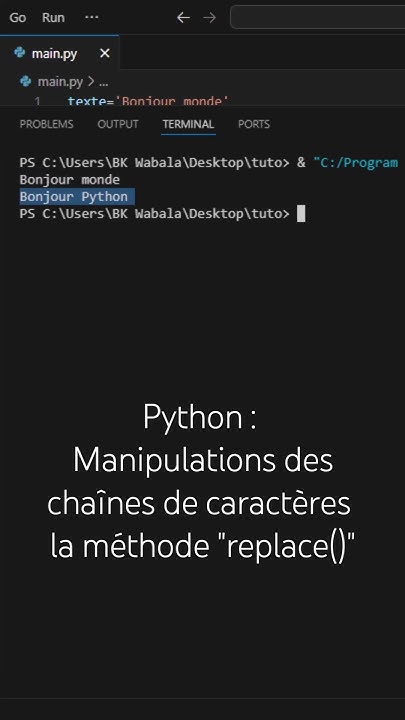 Manipulation des chaînes de caractères en python #python #youtubeshorts #learnpython #pythoncode ...