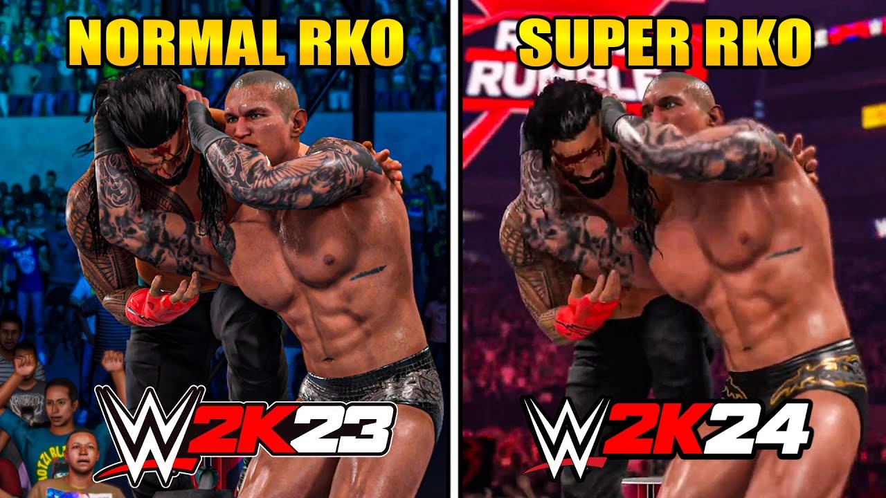 WWE 2K24 vs WWE 2K23 ( Finishers Comparison ) - YouTube