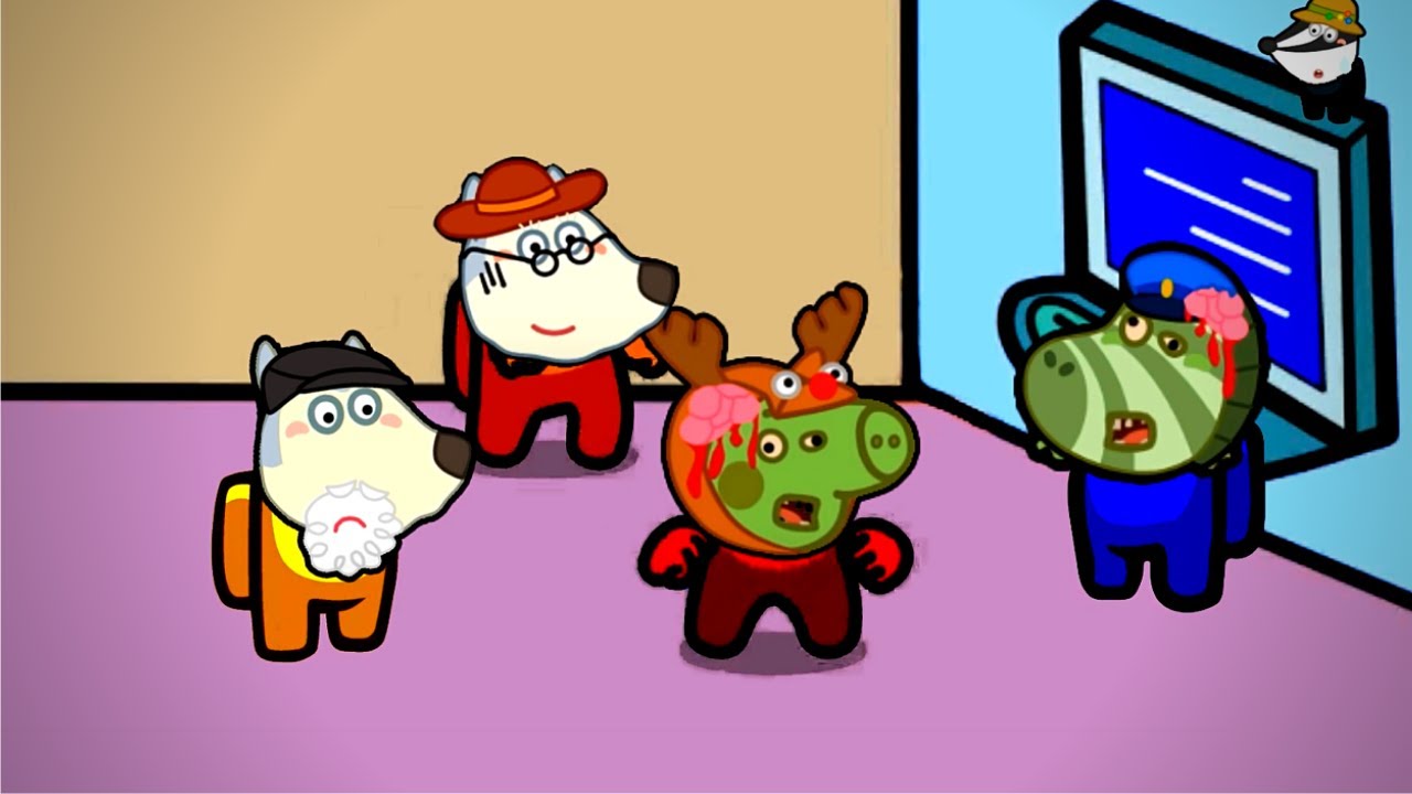 Peppa pig Zombie VS Wolfoo Mini Crewmate among us distracton dance ...