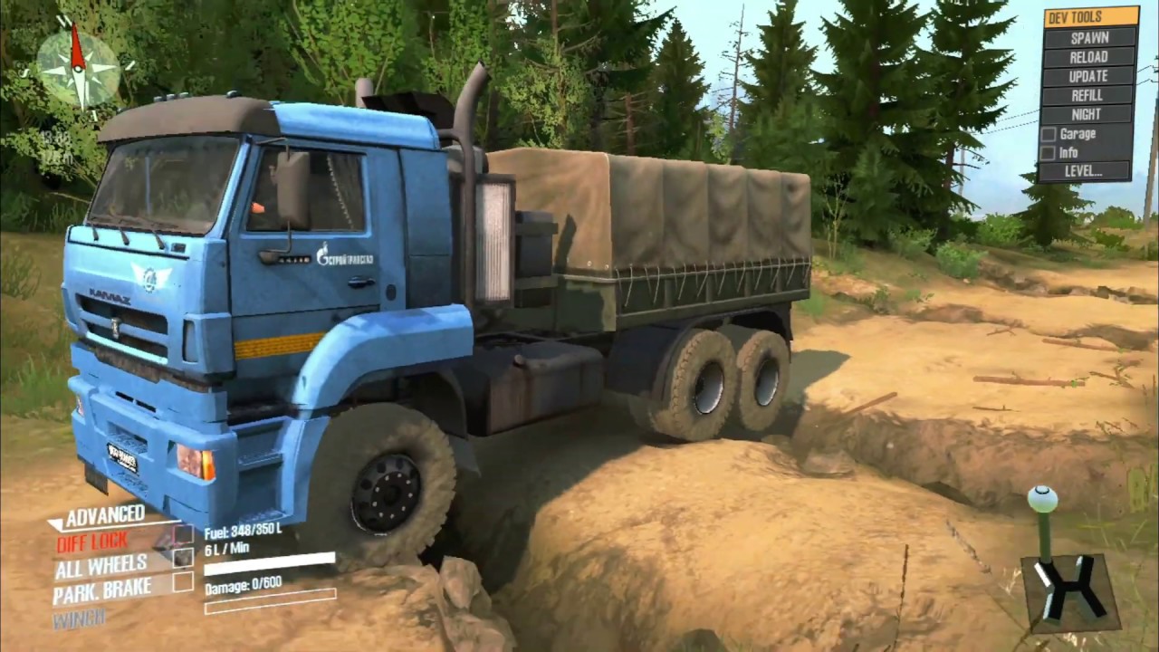 KAMAZ 65226 6x6 heavy Tank transporter test by AndRonin - YouTube