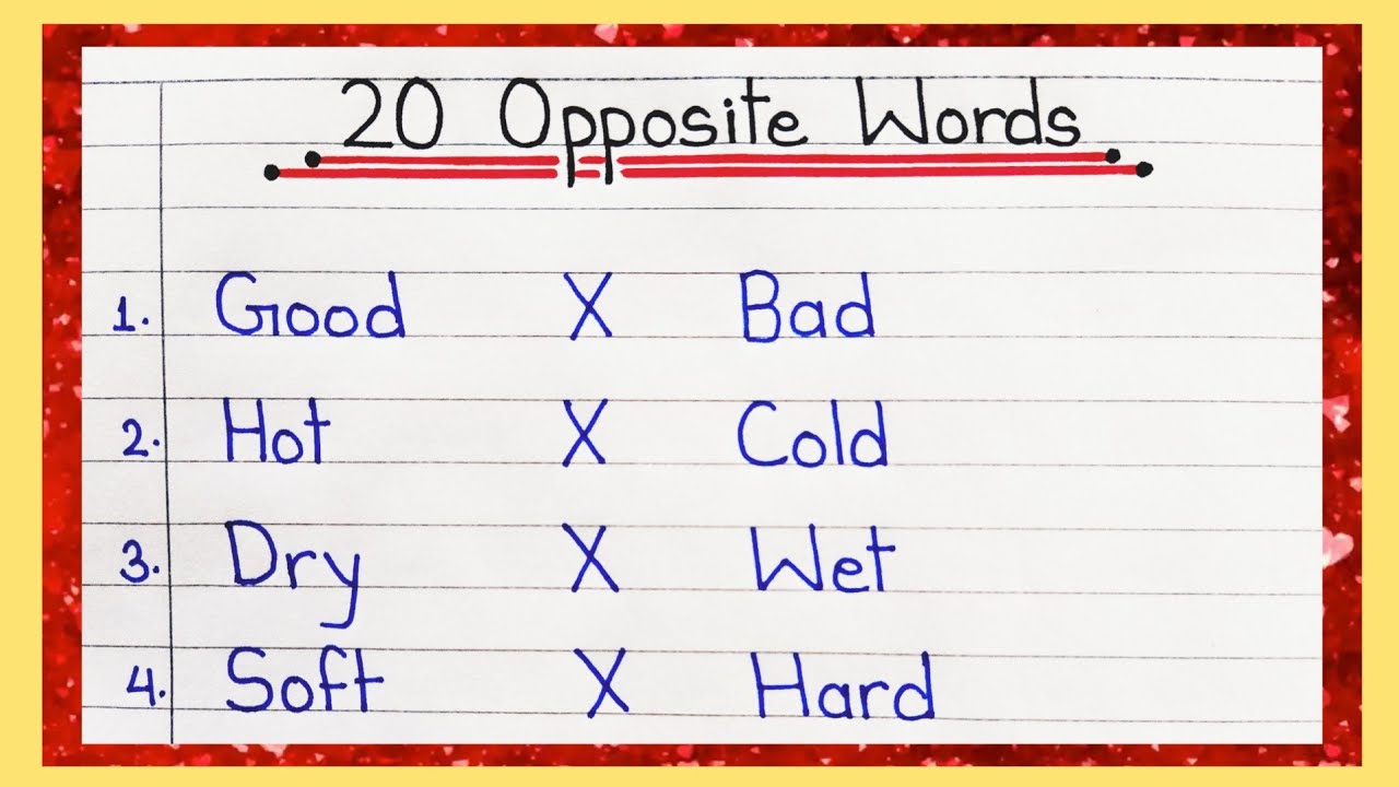 20 Opposite Words || Opposite Words || Antonyms words || Opposite words ...