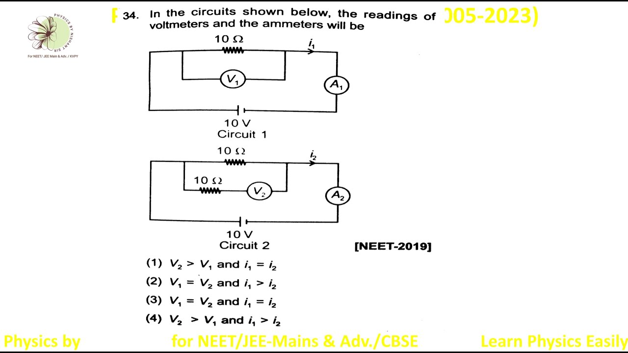 In the circuits shown below, the readings of 05-2023)voltmeters and the ...