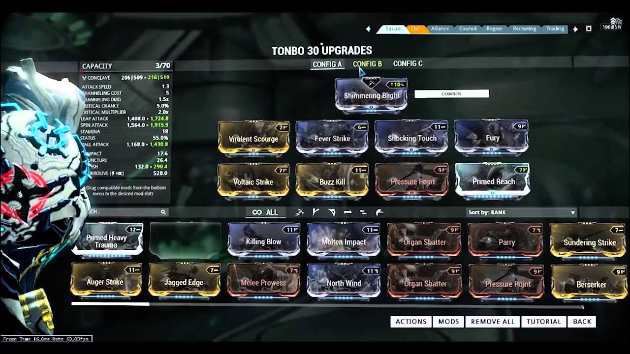 Warframe - Tonbo Build - YouTube