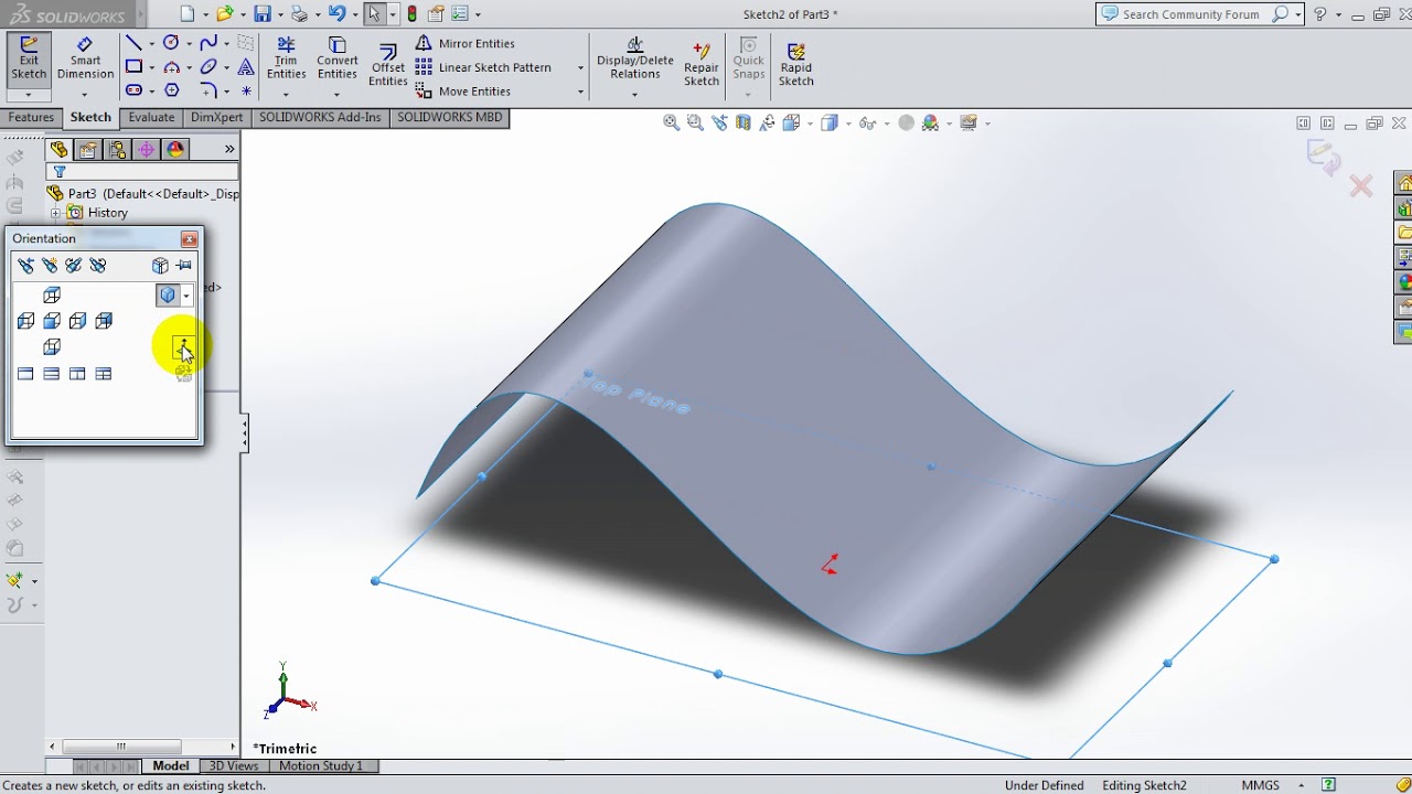 90 SolidWorks 2015 Surface Tutorial 90 Project curve on surface - YouTube
