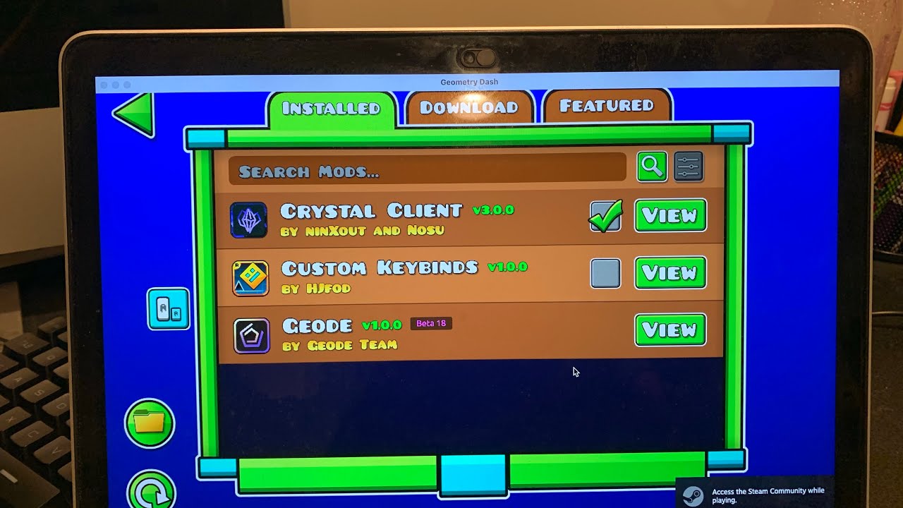 How to install Crystal client with geode in geometry dash - YouTube