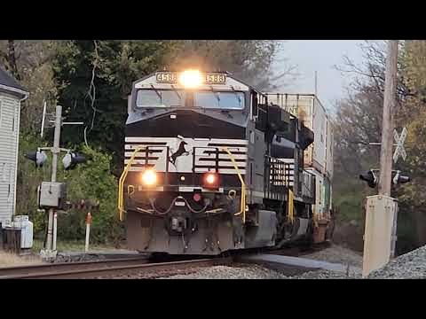 NS 4588 Leads NS 1155 D&H NS 1080 NS 9906 on NS 27A Passing Through in Boyce VA (Friendly Crew ...