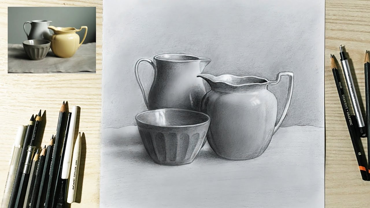 Menggambar Bentuk / Gambar model benda tiga dimensi dengan Pensil - YouTube