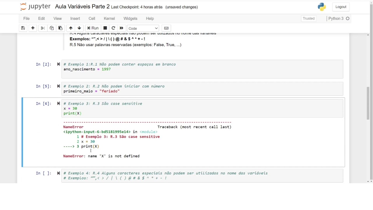 8. Python para Economistas: Regras para Nomes das Variaveis - YouTube