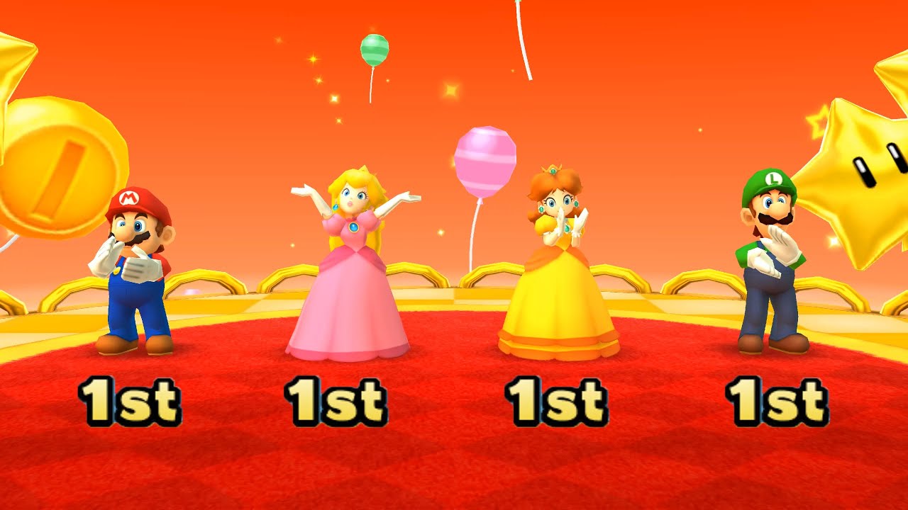 Mario Party Star Rush Balloon Bash - Mario Vs Luigi Vs Peach Vs Daisy ...