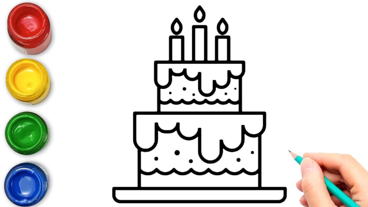 Birthday Cake Drawing | Cake Drawing | Smart Kids Art - YouTube