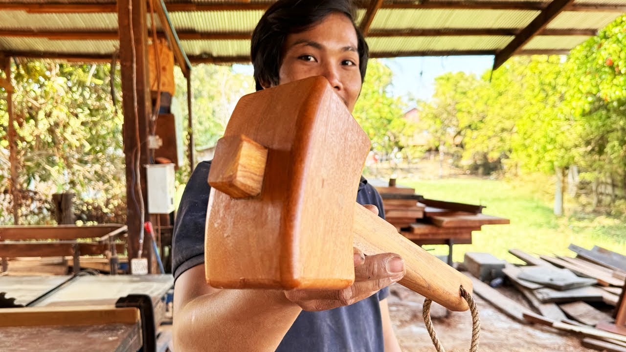 Wood working technique - Making a hammer for carpentry works - YouTube