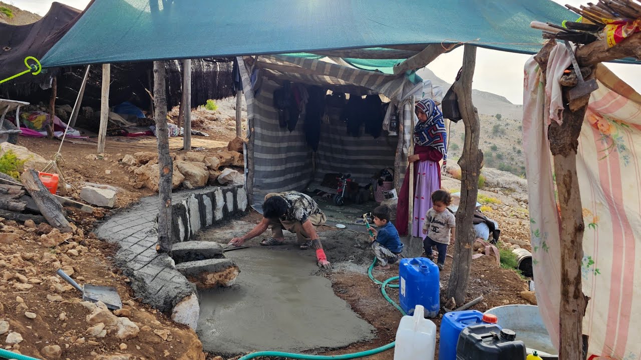 Nomadic Life: Cementing the Floor (Part 3) - YouTube