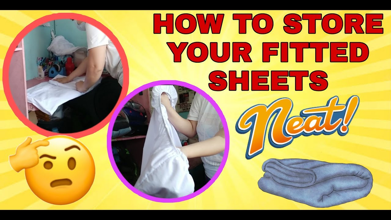 HOW TO STORE YOUR FITTED SHEETS NEATLY - YouTube