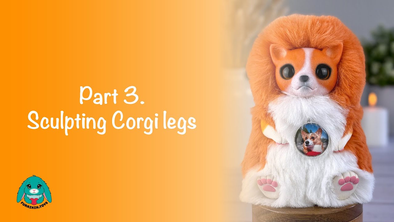 Part 3. Sculpting Corgi legs from polymer clay, creation process - YouTube
