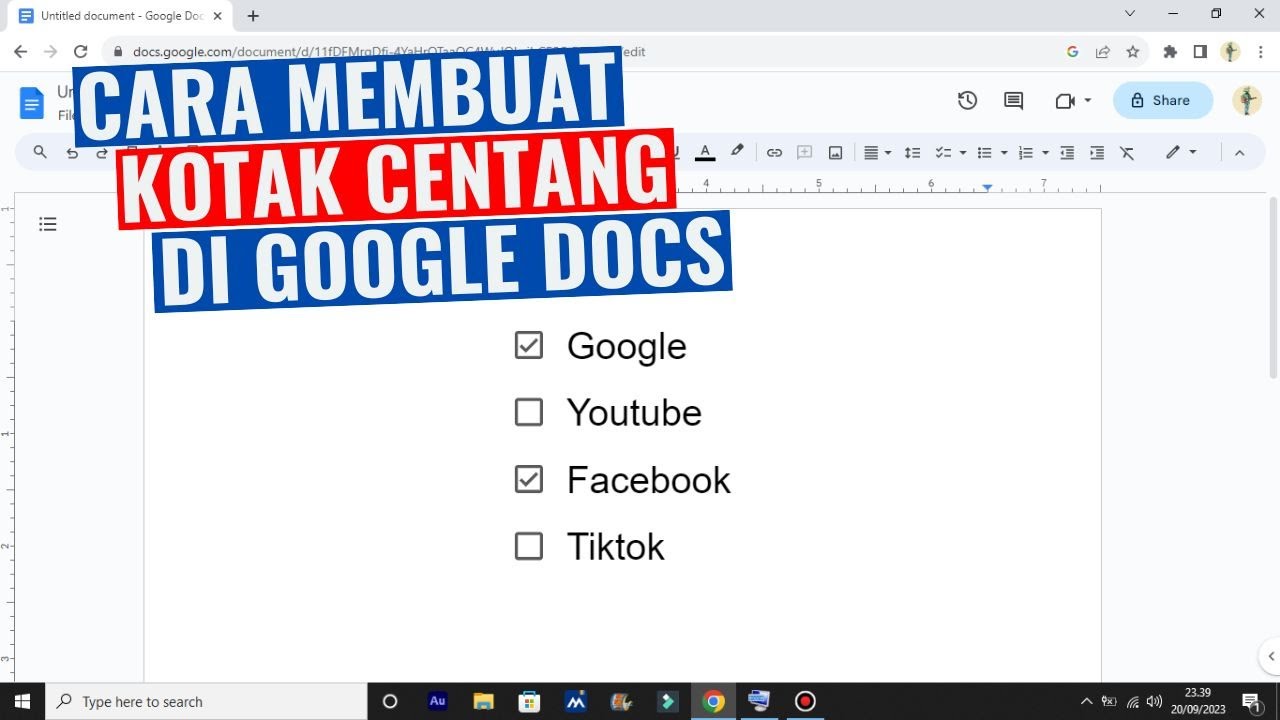 Cara Membuat Kotak Centang di Google Docs ll Check Box ll - YouTube