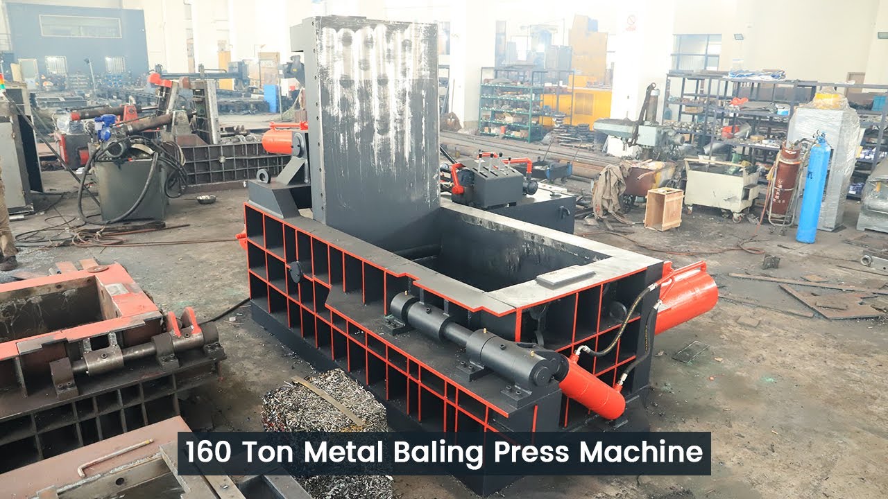 Automatic Metal Baling Press Machine | 160 Ton Metal Baler - YouTube