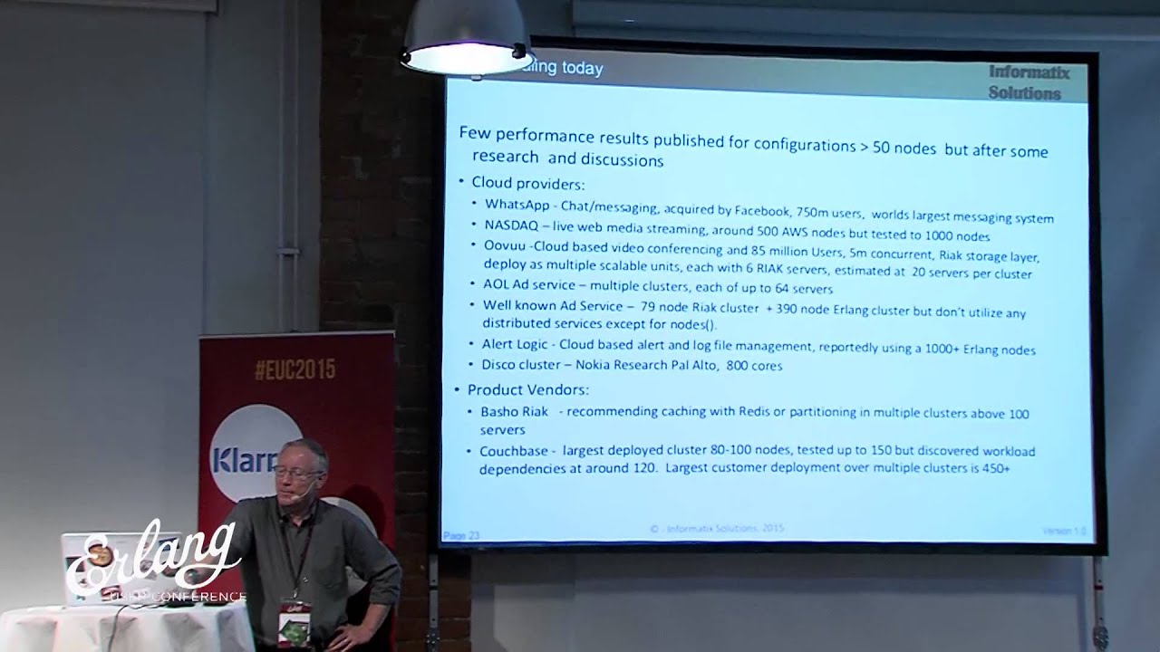 Cloud Scale Erlang - Richard Croucher - Erlang User Conference 2015 ...