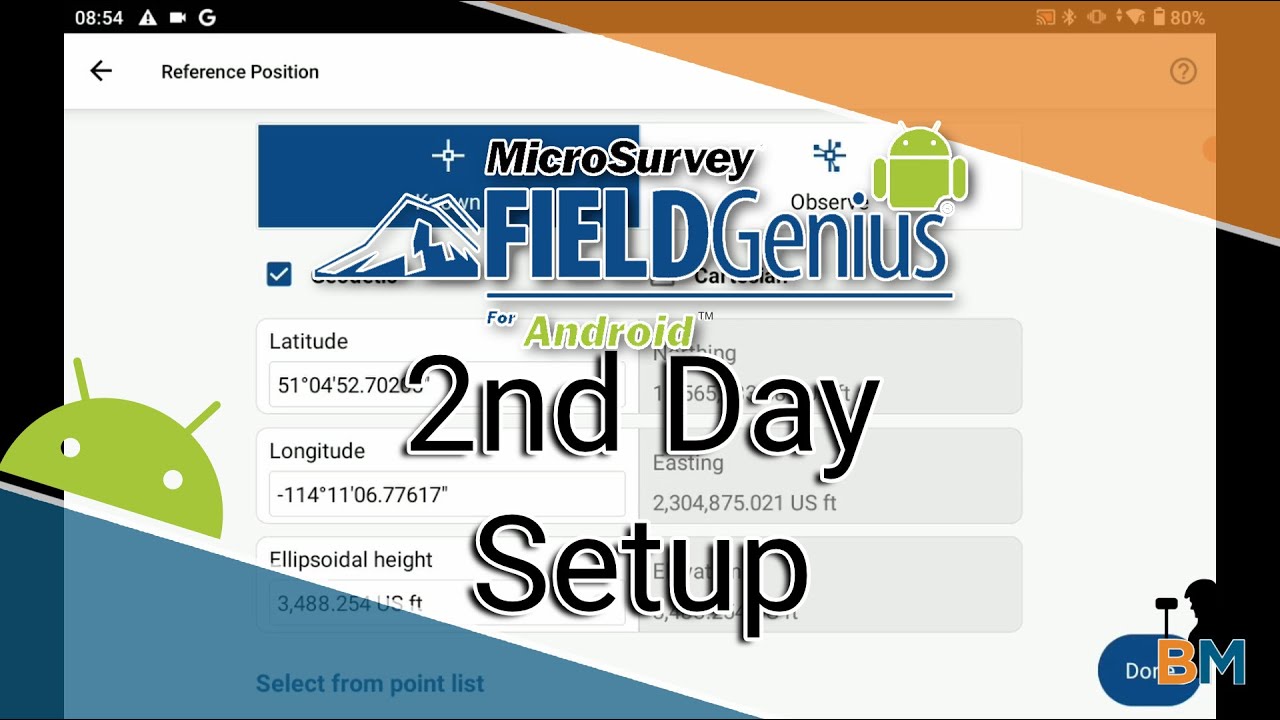 FieldGenius for Android: Known Position Setup | Bench Mark - YouTube