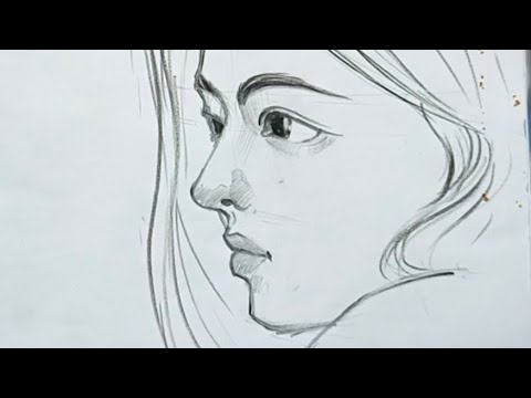 women portrait drawing with pencil || easy portrait drawing with pencil ...