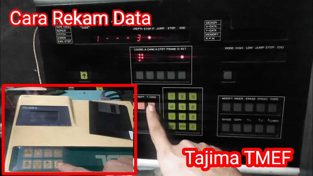 cara rekam data mesin bordir TAJIMA TMEF - YouTube