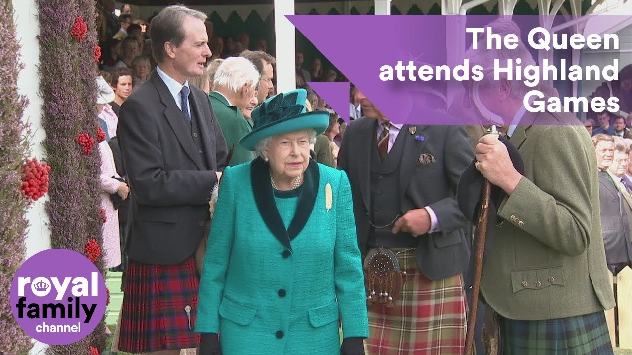 Queen attends Highland Games - YouTube