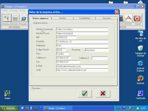 Rellenar Datos Empresa del programa de gestión Visajet - YouTube