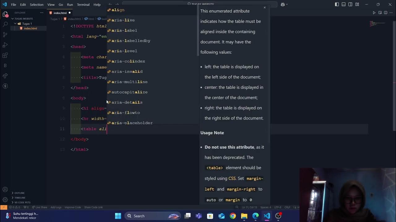 Menampilkan Biodata Menggunakan HTML - YouTube