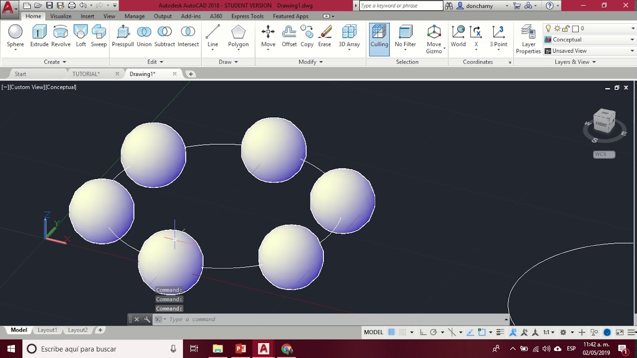 COMO USAR 3D MIRROR 3D ARRAY EN ESPAÑOL AUTOCAD COMANDOS - YouTube