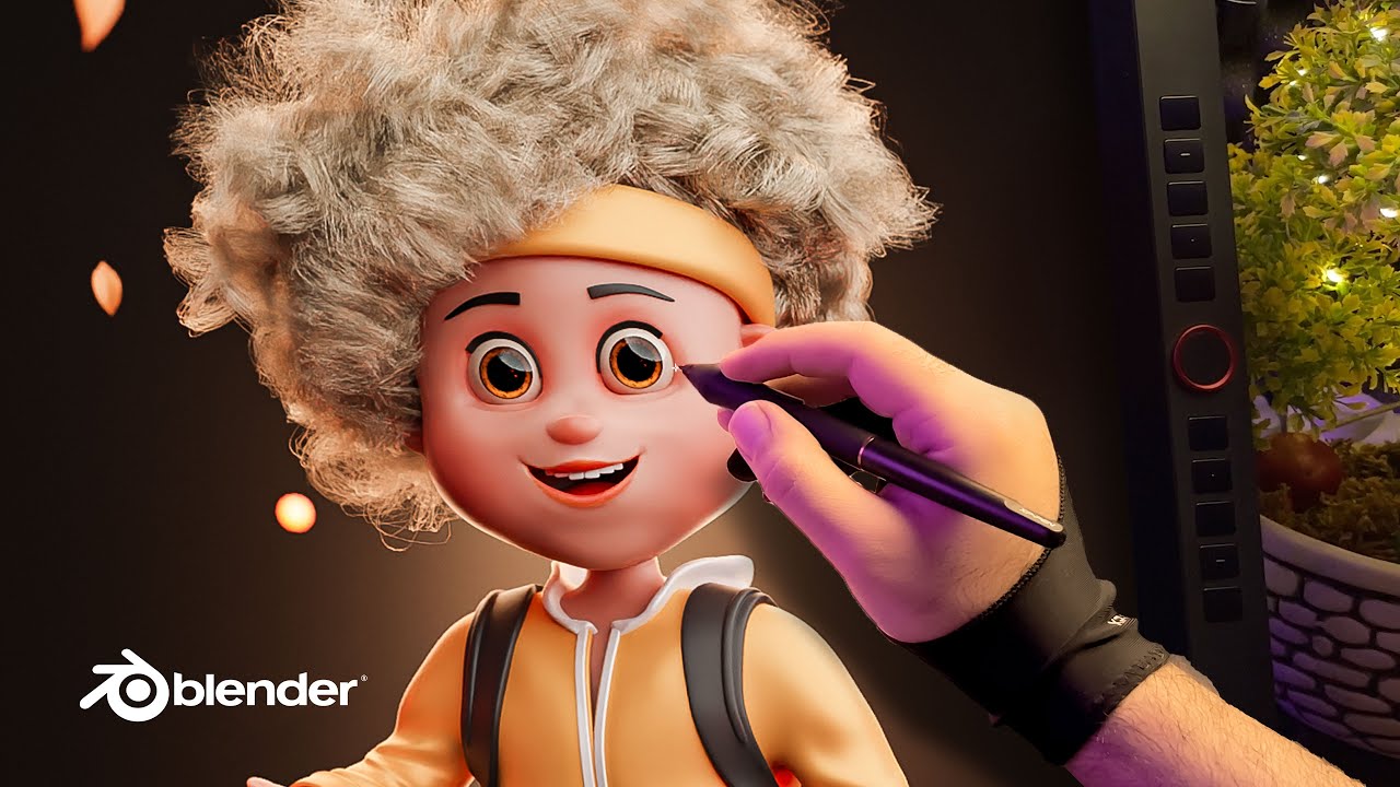 Creating a Cute Cartoon Girl with Curly Hair in Blender | Character ...