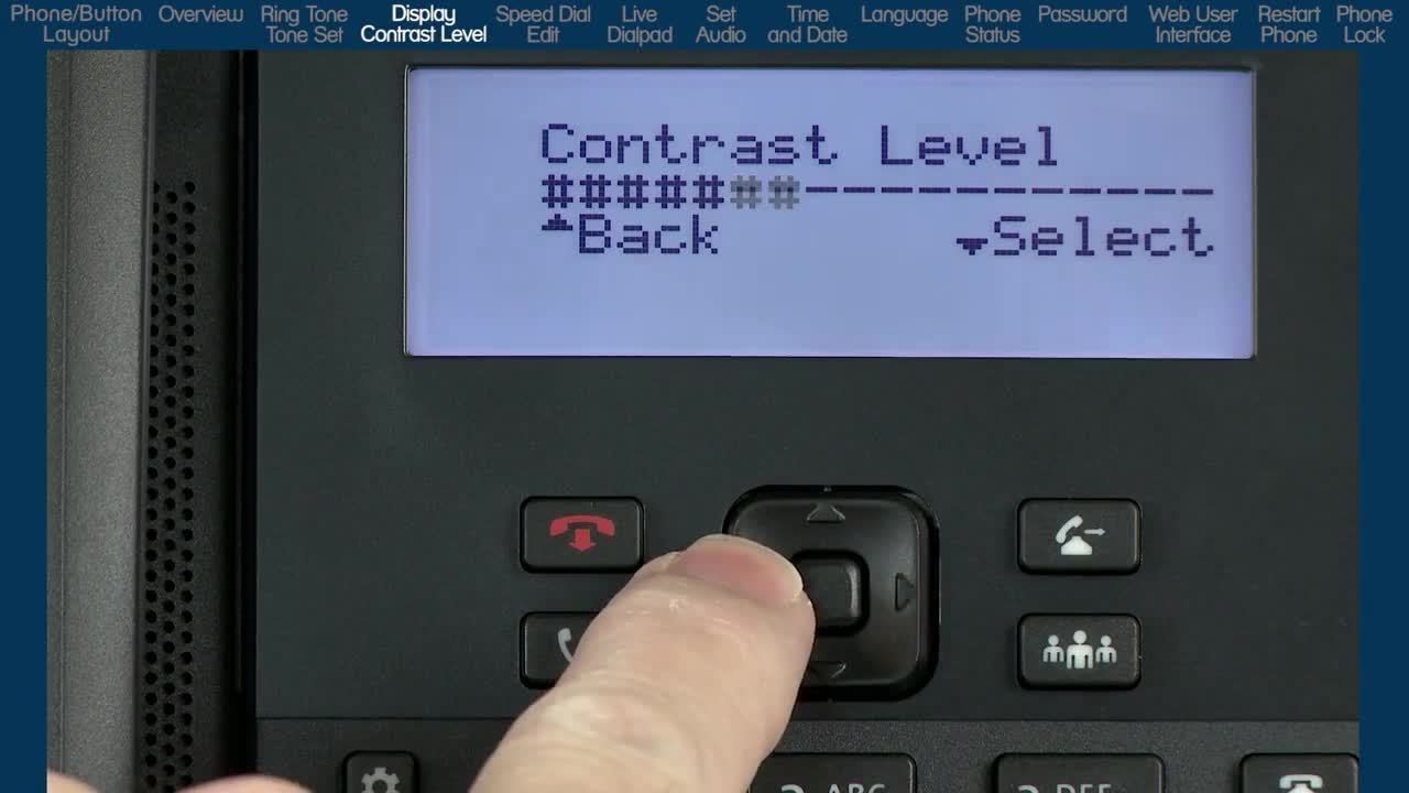 Mitel 6865i Phone: Adjusting Contrast Level and Backlight - YouTube