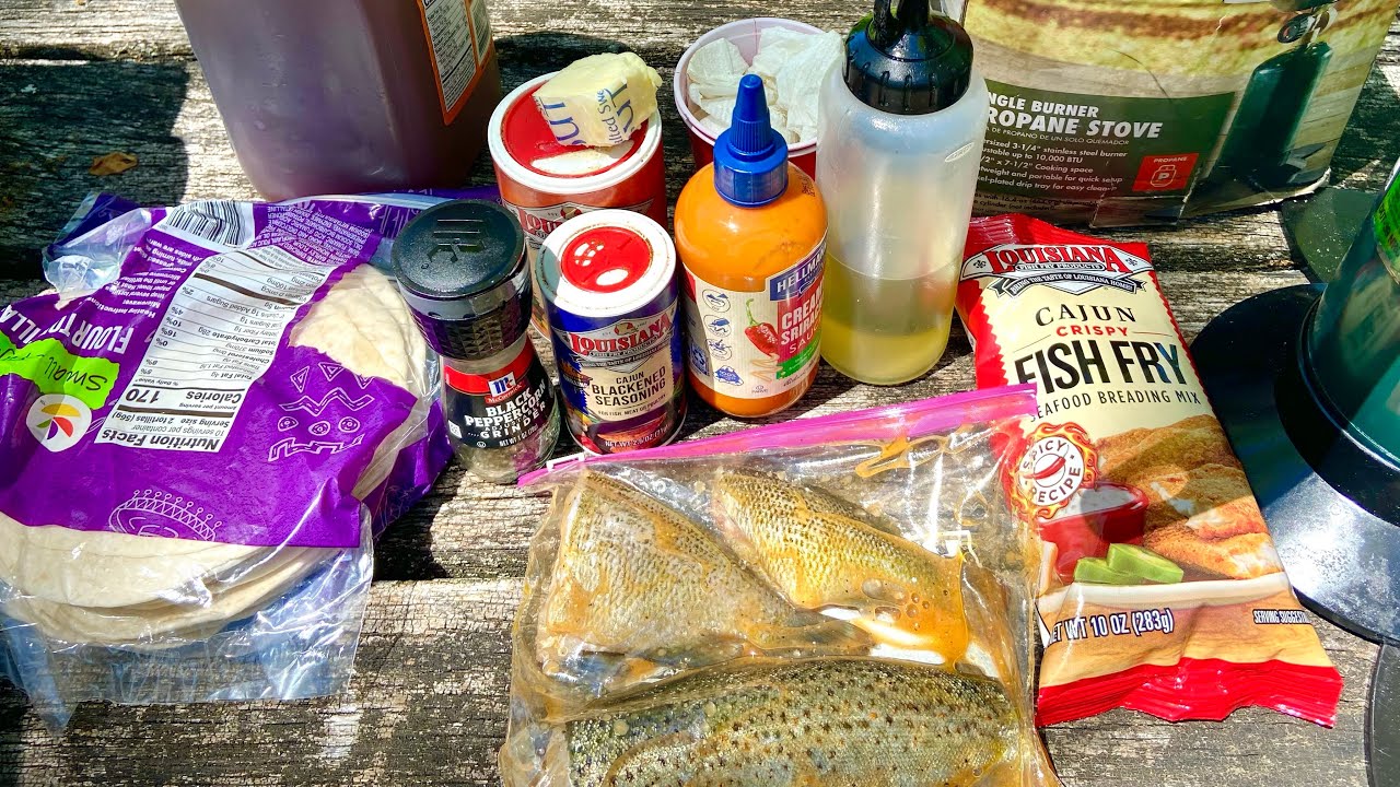 Catch N' Cook BLUEGILL SUNNY And TROUT TACOS! (SNAKE Encounter!) - YouTube