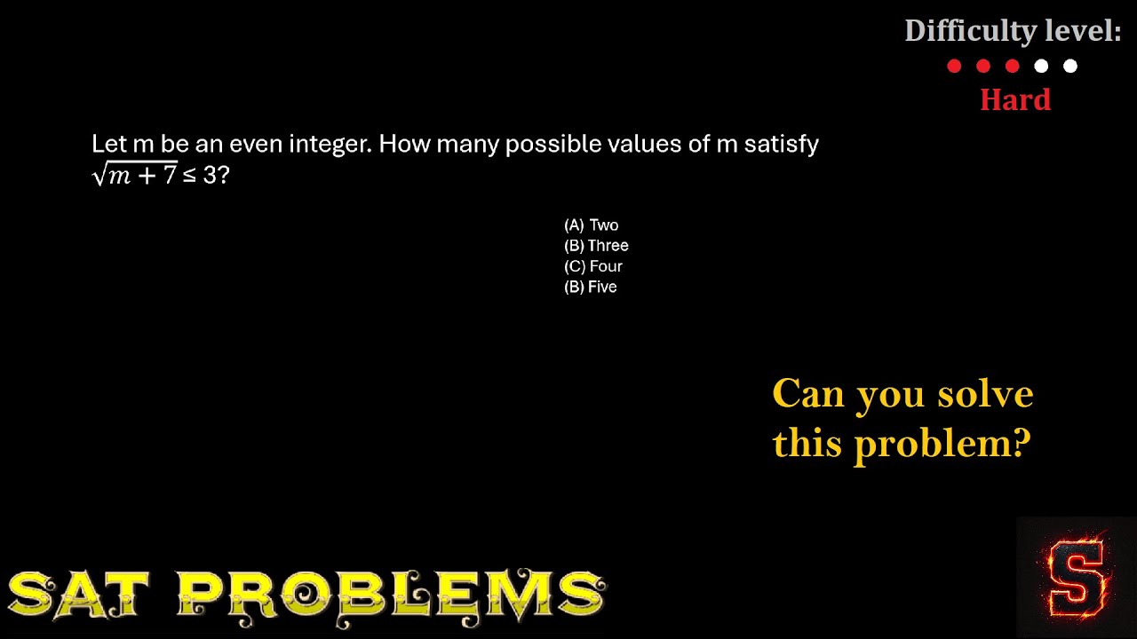 SAT Math Practice – Difficult Problems Explained Step-by-Step (9) - YouTube