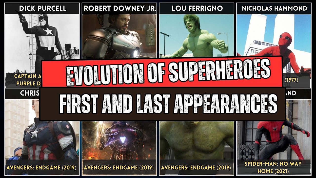 Evolution of Superheroes: First and Last Appearances - YouTube
