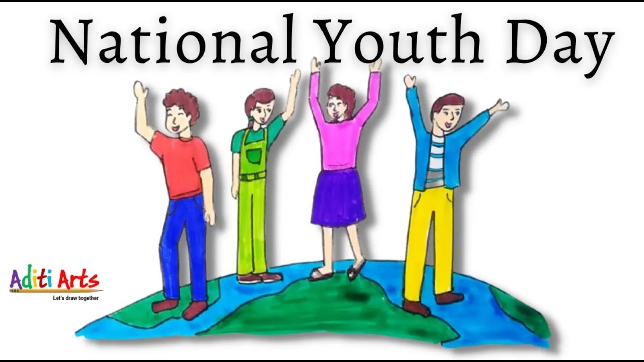 National Youth Day Drawing Easy | National Youth Day Drawing | National ...